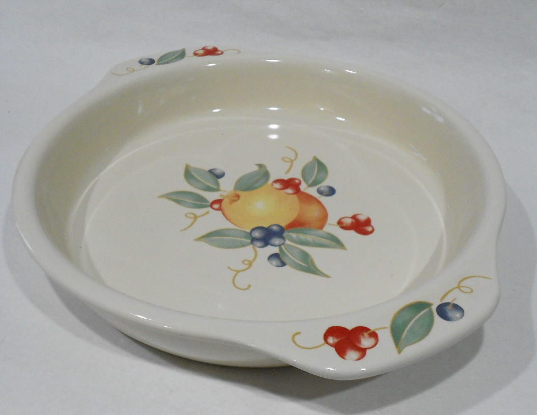 ️ NEW Corelle 9" ABUNDANCE PIE PLATE Sandstone Stoneware Handles Frui ...