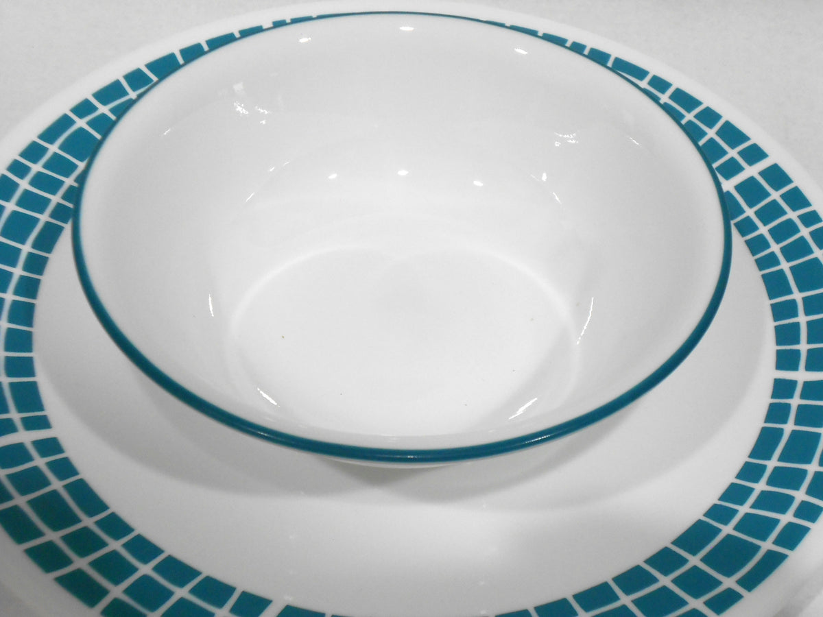 🌸 NEW Corelle AQUA TILES 18-oz SOUP CEREAL BOWL Mosaic Turquoise Teal ...