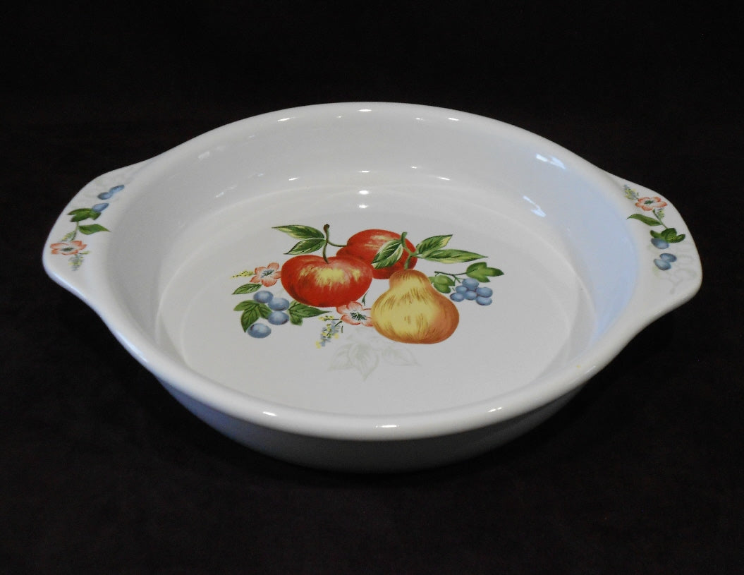️ NEW Corelle 9" CHUTNEY PIE PLATE Fruit White Stoneware Handles Deep ...