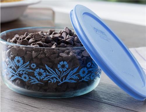 ️ New Pyrex CORNFLOWER BLUE 4-Cup Glass Storage Bowl & Cover w/Tags ...