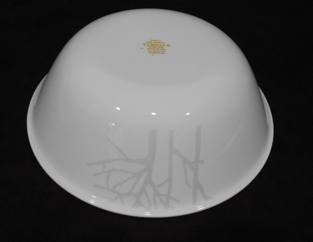Corelle FROST 1-Qt SERVING BOWL 8.5" White Bare Trees Silver Moonbea ...
