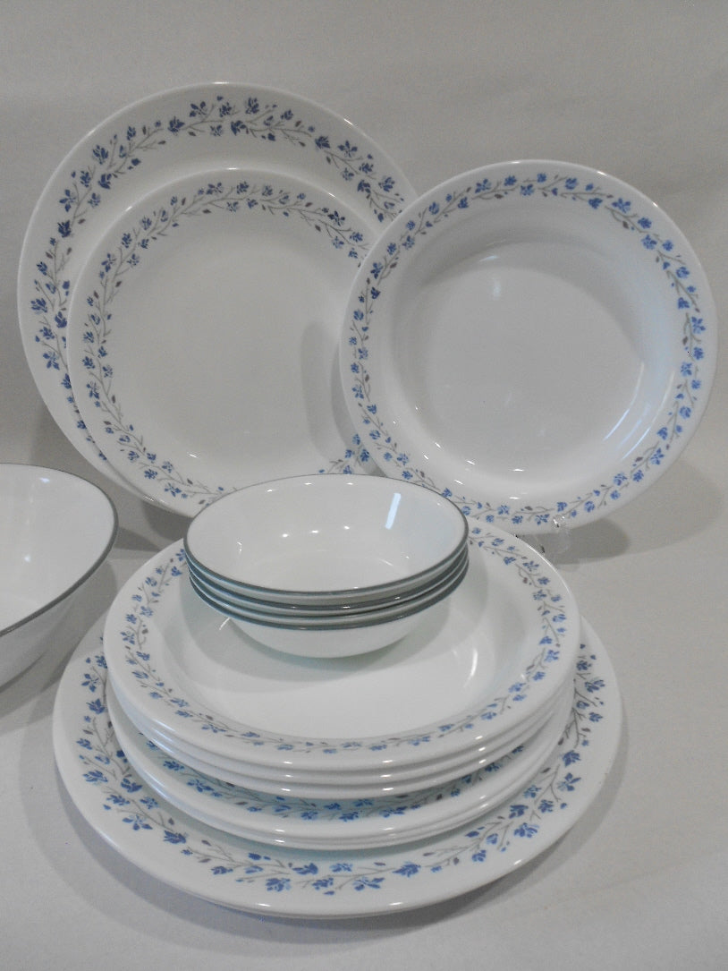 ️ 17-pc Corelle LILAC BLUSH DINNERWARE SET Plates Bowls *Purple Blue ...