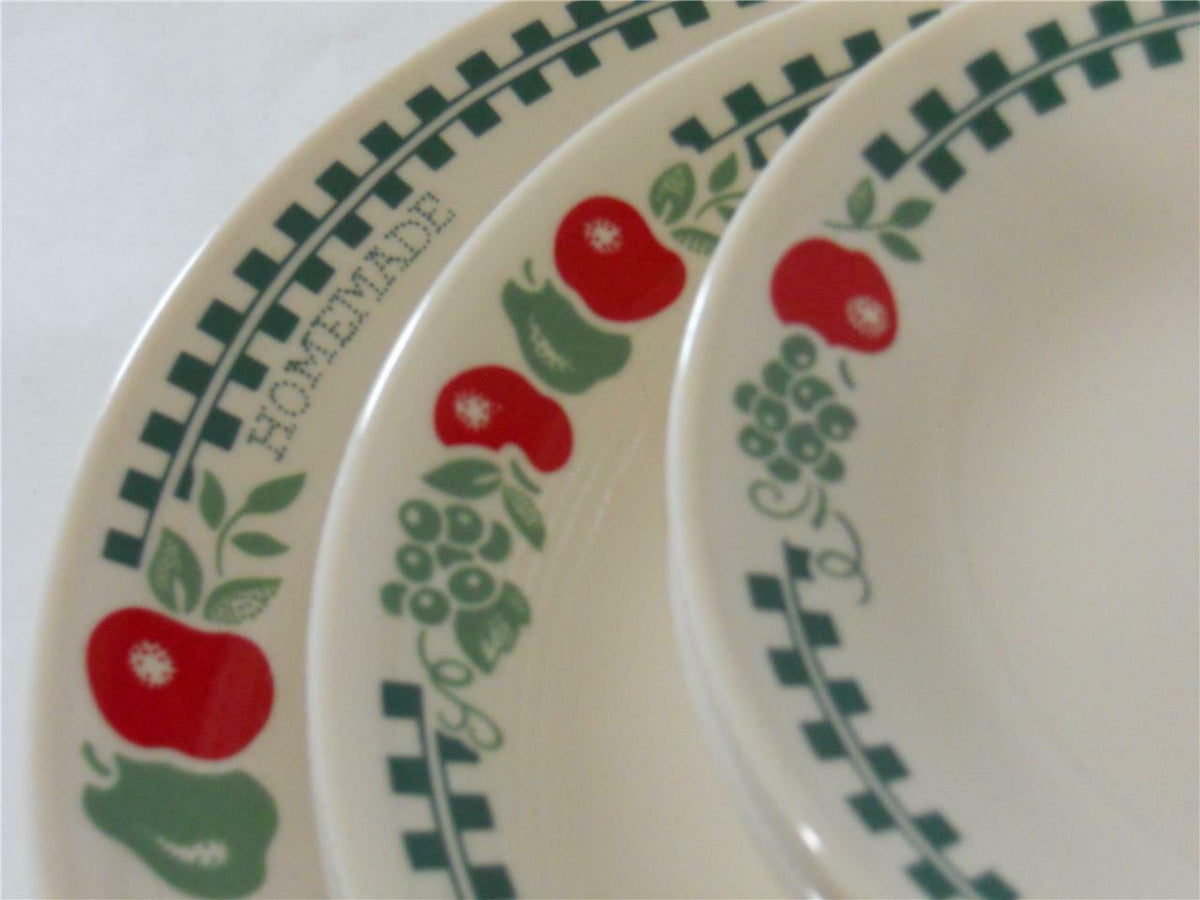 1 Corelle FARM FRESH Sandstone 10 1/4" DINNER PLATE Green Gingham Appl ...