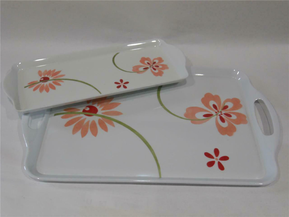 Corelle PRETTY PINK Melamine RECTANGULAR TRAY Serving 19 x 11 Ink Wash ...