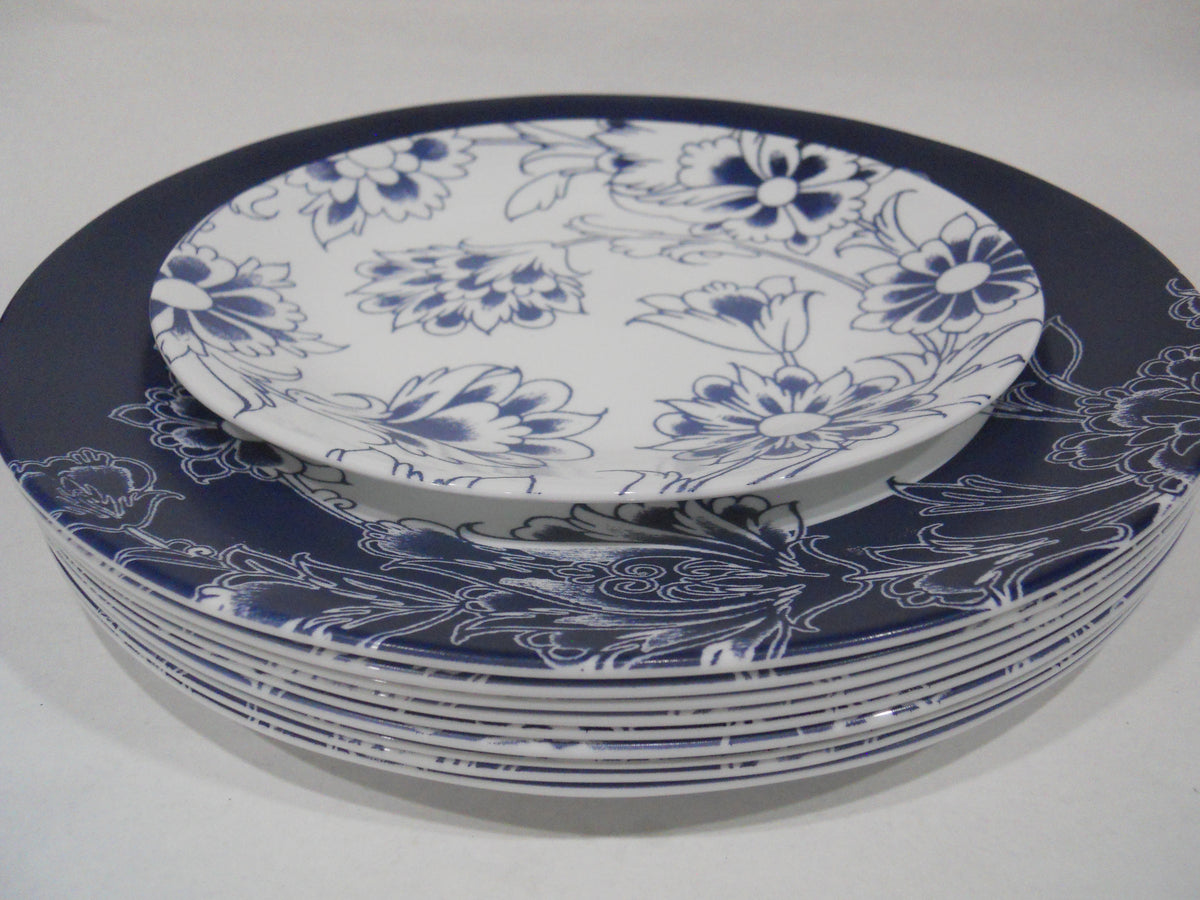 Corelle Signature INDIGO BLOOMS 6.75" BREAD Appetizer PLATE *Dark Blue ...