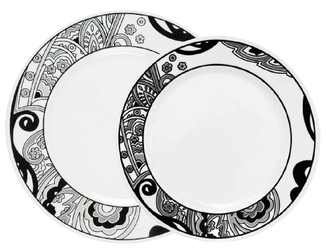*NEW Corelle Vive NOUVEAU Choose: DINNER or LUNCH PLATE Black Grey Whi ...